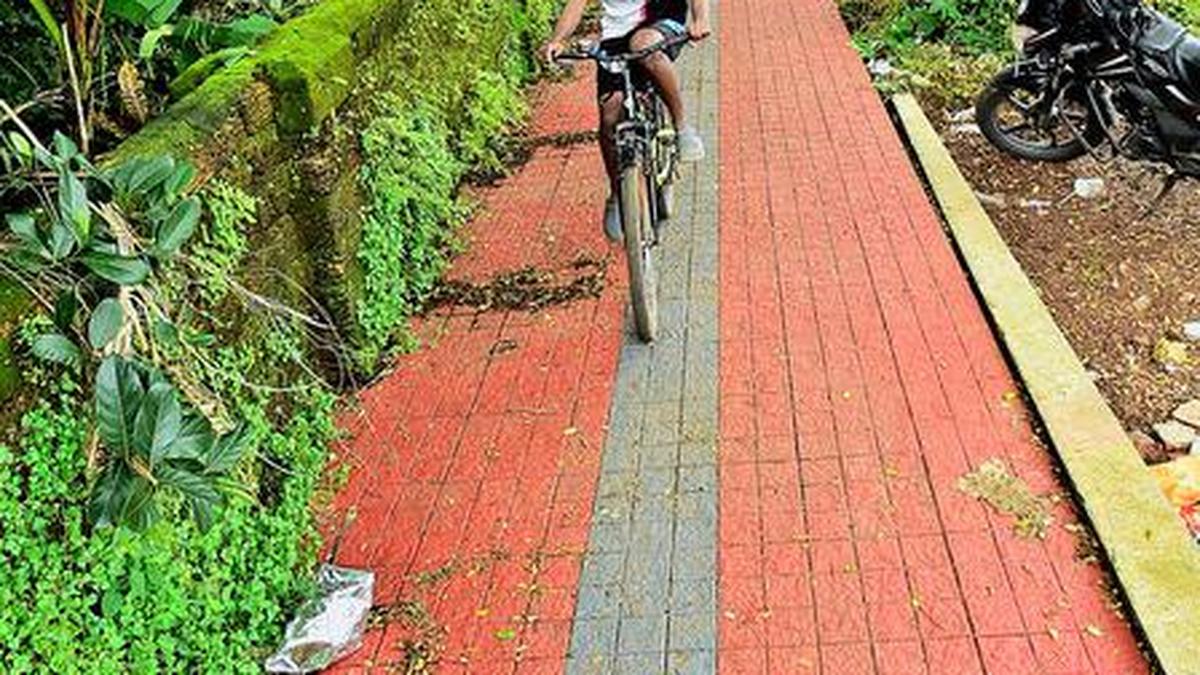 Cycle tracks in final stages of construction in Kannur - The Hindu