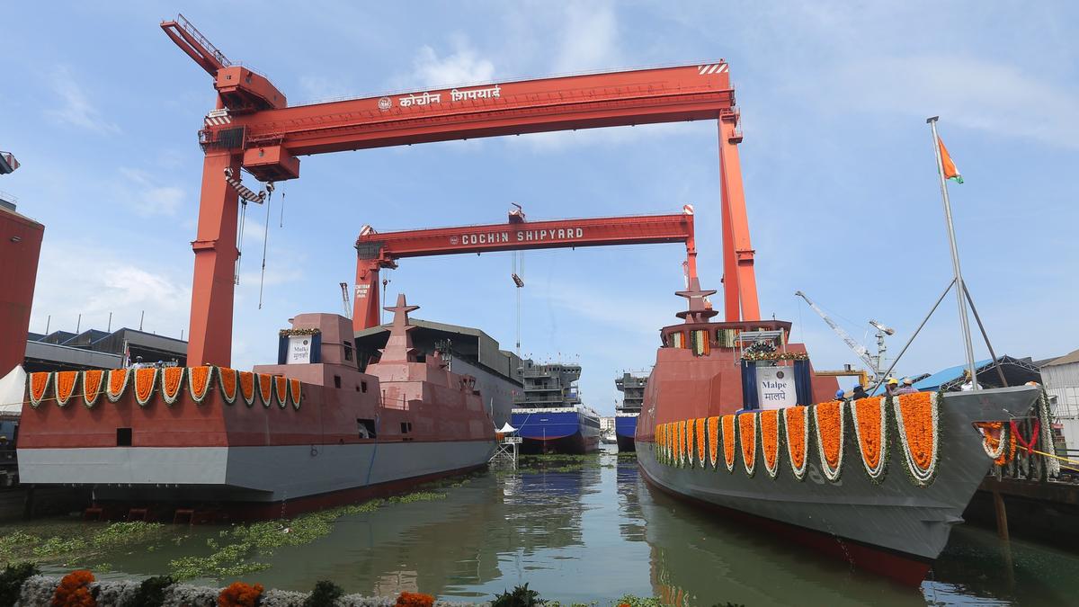 Two anti-submarine warfare vessels for Indian Navy launched at Cochin ...