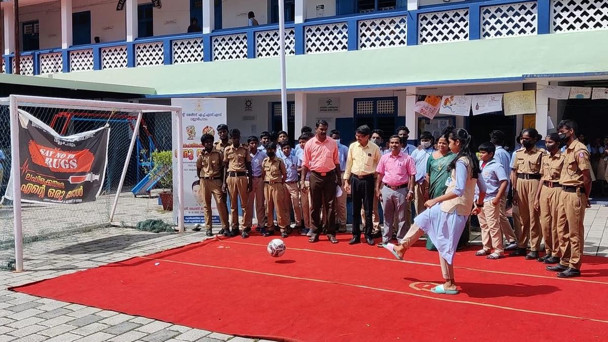 It’s raining goals against drugs at a Kochi school - The Hindu