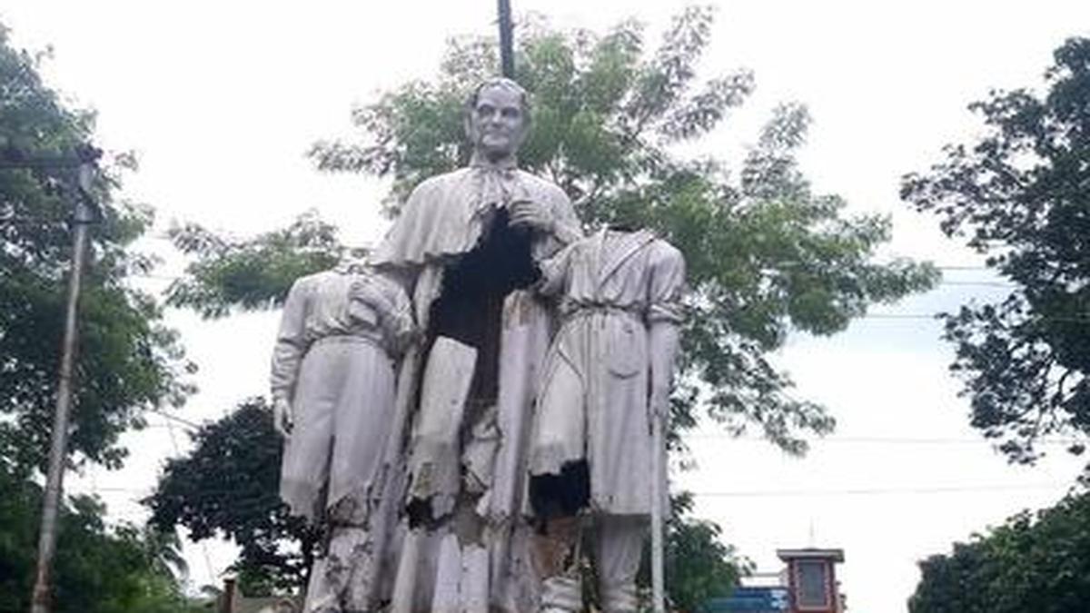 Don Bosco statue desecrated in Assam - The Hindu