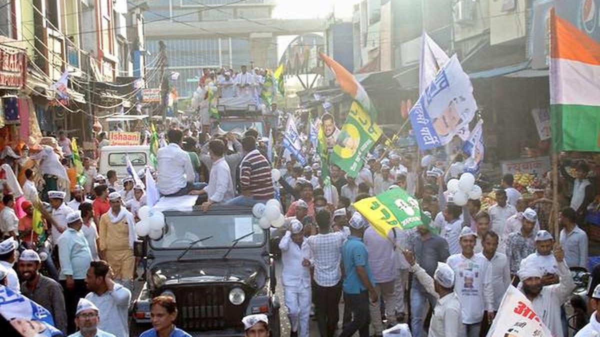 Kejriwal holds his first-ever roadshow in Haryana - The Hindu