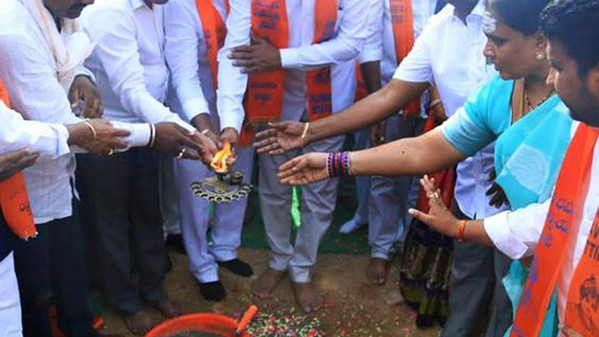 Foundation stone laid for Basava Bhavan at Kokapet - The Hindu