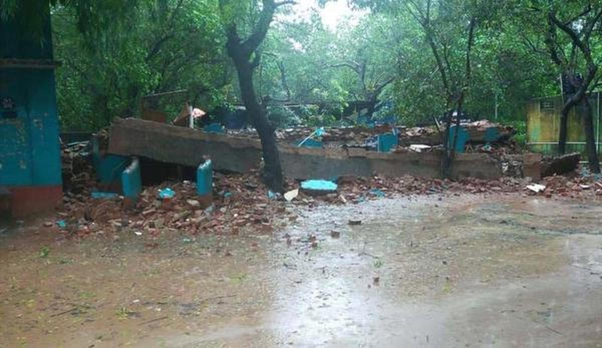 School building collapses in rain - The Hindu