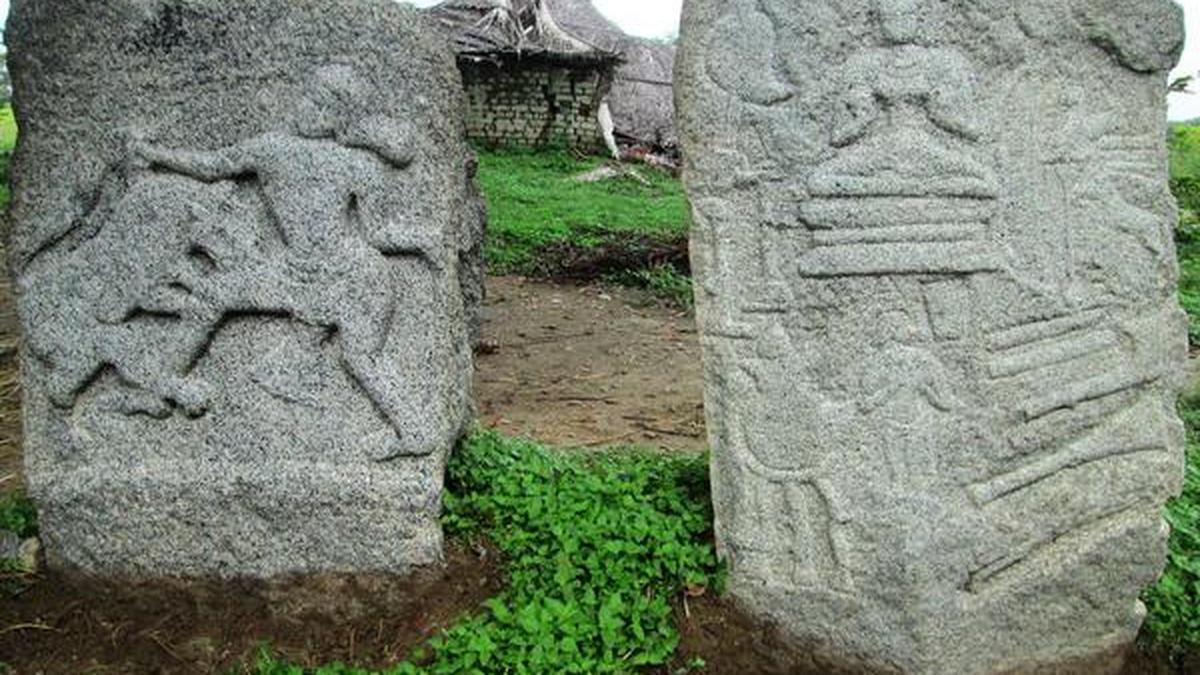 Retired curator finds hero stones - The Hindu