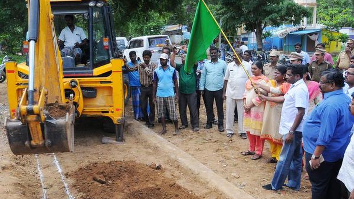 Work to widen ‘girivalam’ path begins - The Hindu