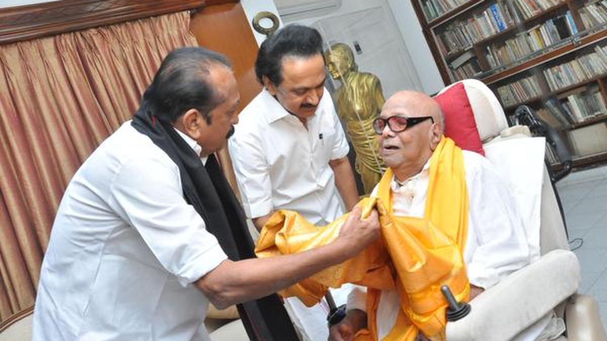 MDMK will work with DMK, Vaiko tells Karunanidhi - The Hindu