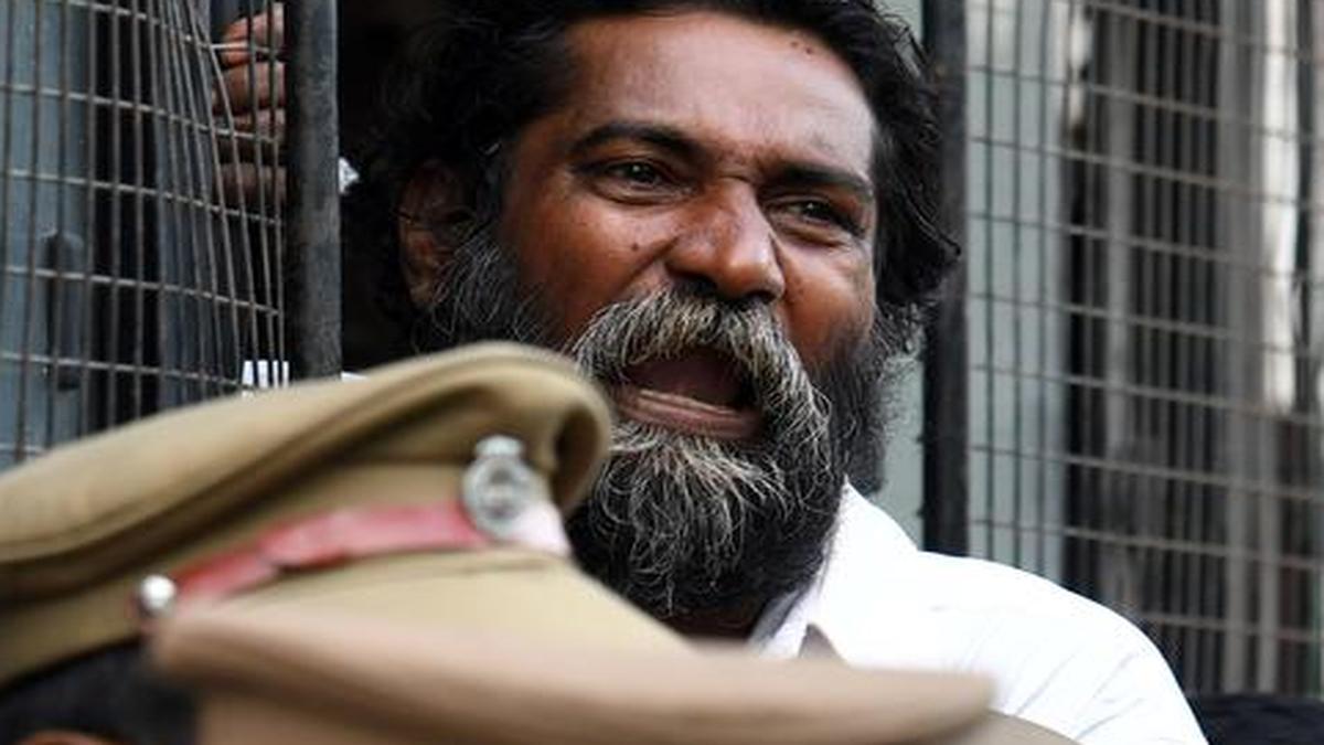 Activist Mugilan produced before magistrate in Karur - The Hindu