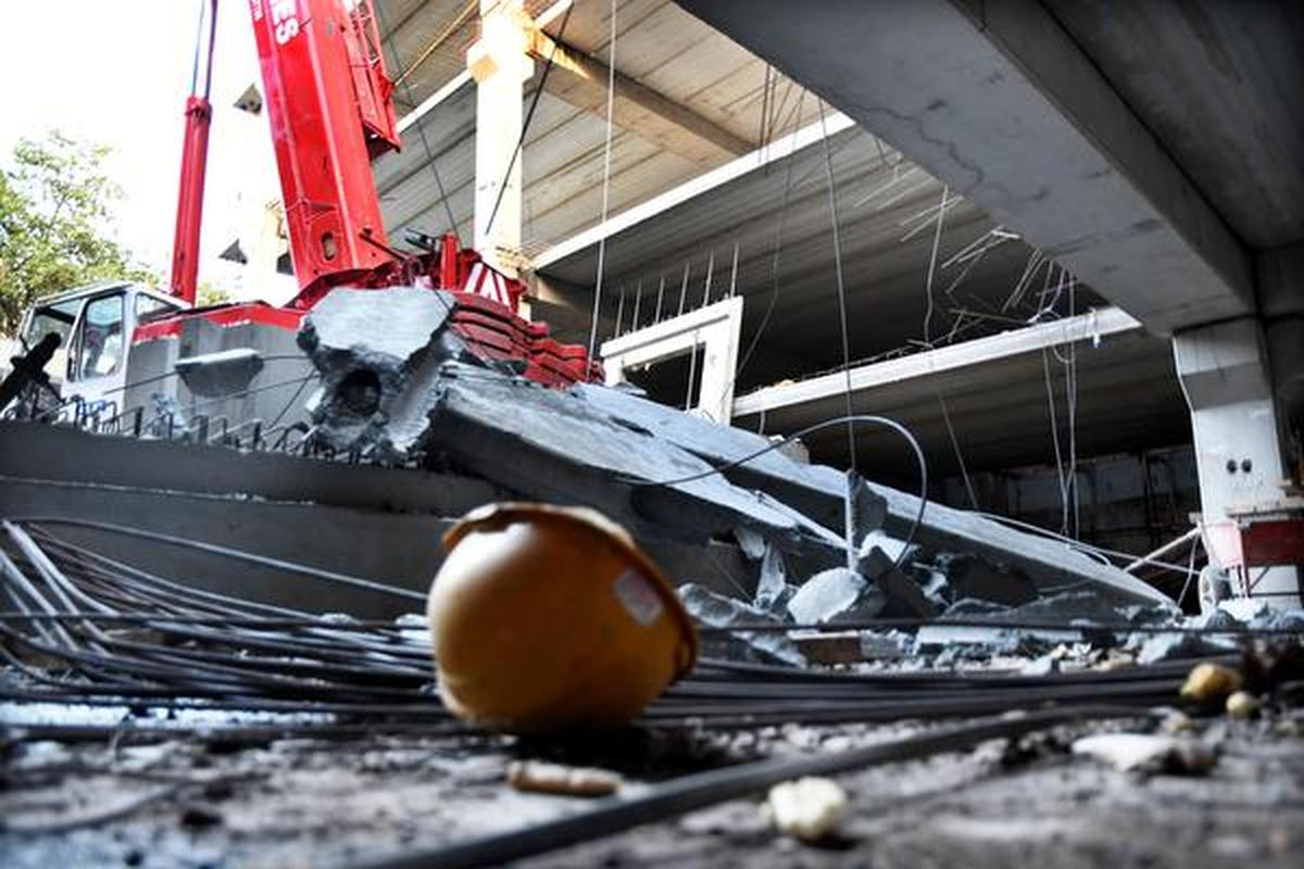 Two killed as balcony slabs fall on workers - The Hindu