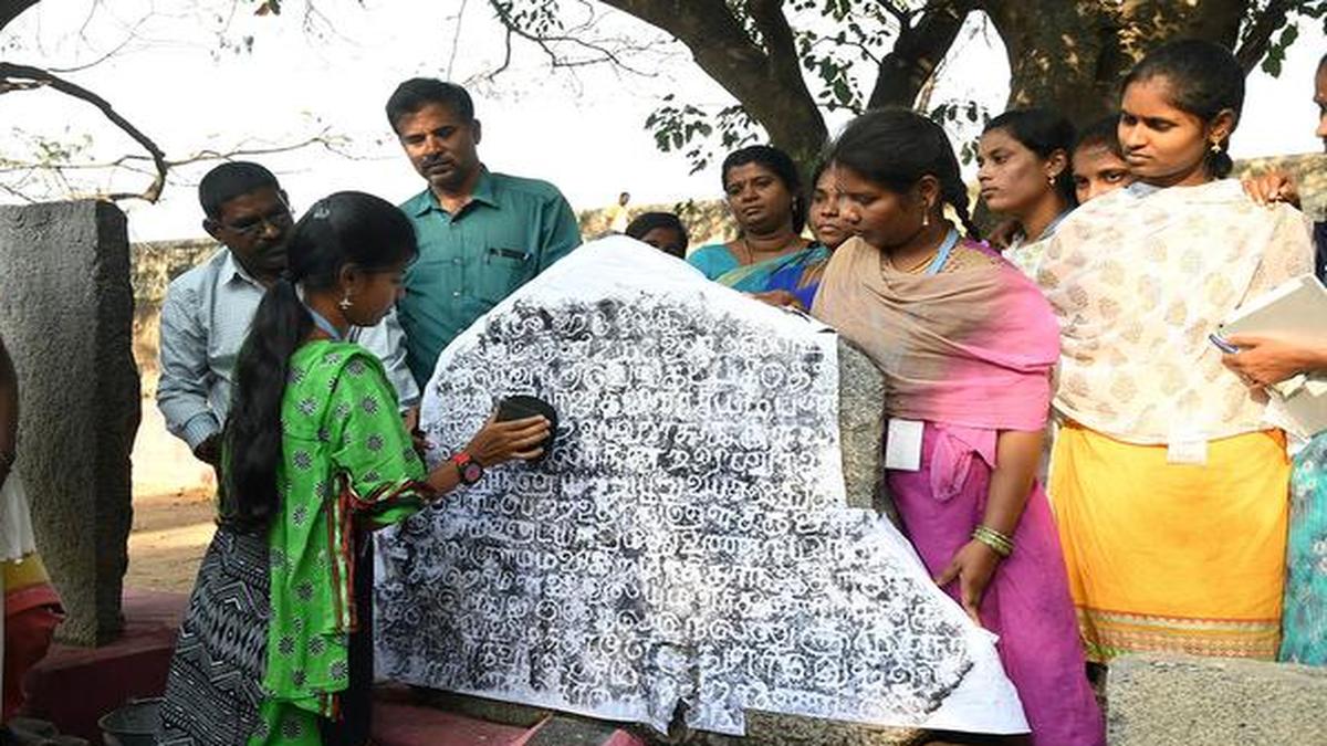 Students learn to read ancient inscriptions - The Hindu