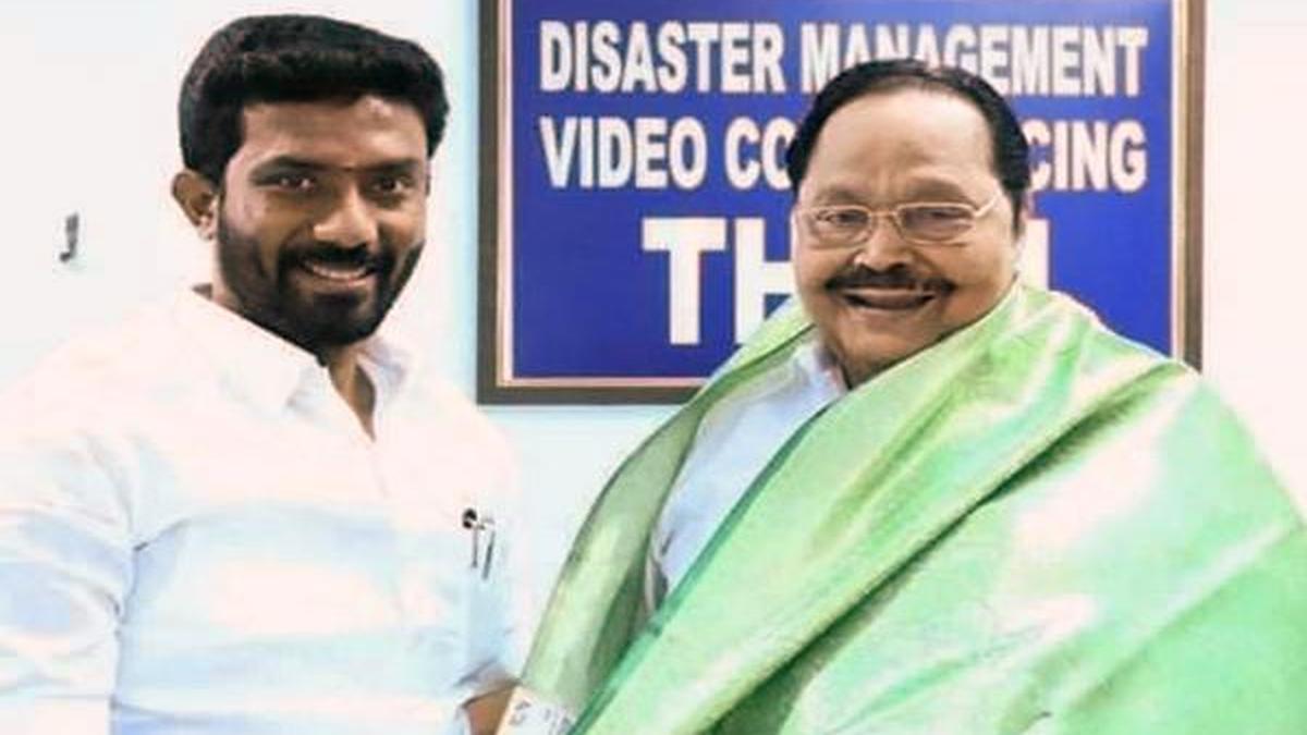 AIADMK MP from Theni greets Durai Murugan, O.P. Raveendranath Kumar ...