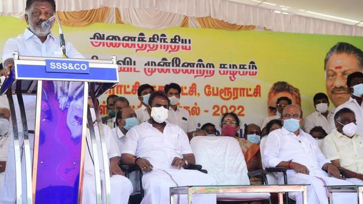 People angry with DMK government: Panneerselvam - The Hindu