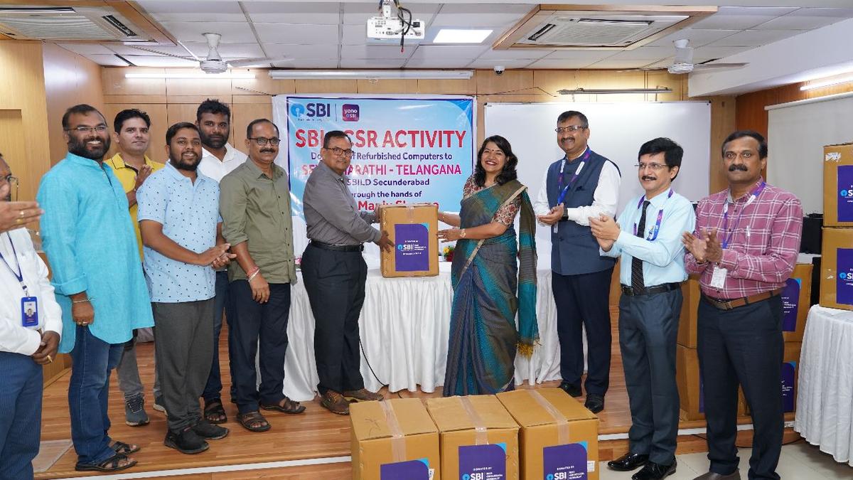 SBI donates 20 refurbished computers to Seva Bharathi - The Hindu