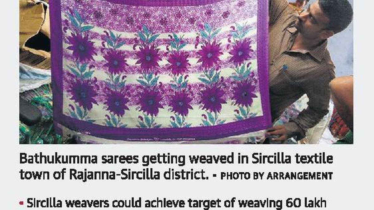 Bathukamma sarees give a lifeline to Sircilla weavers - The Hindu