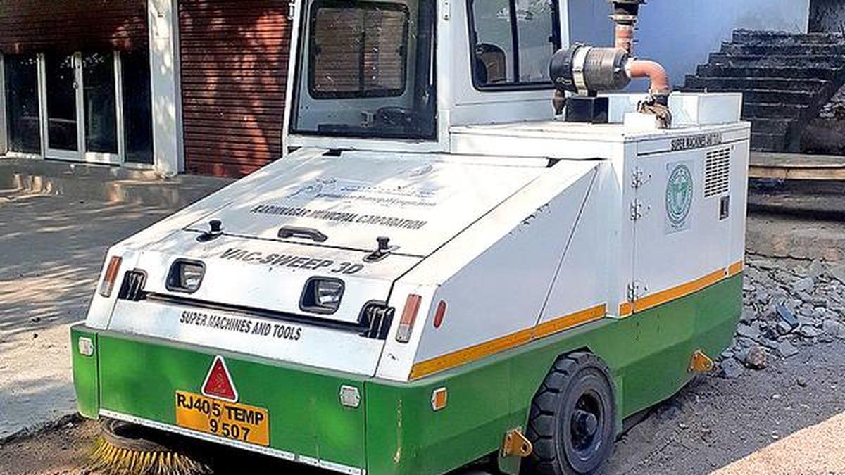 Mechanised sweeping machine gathers dust - The Hindu