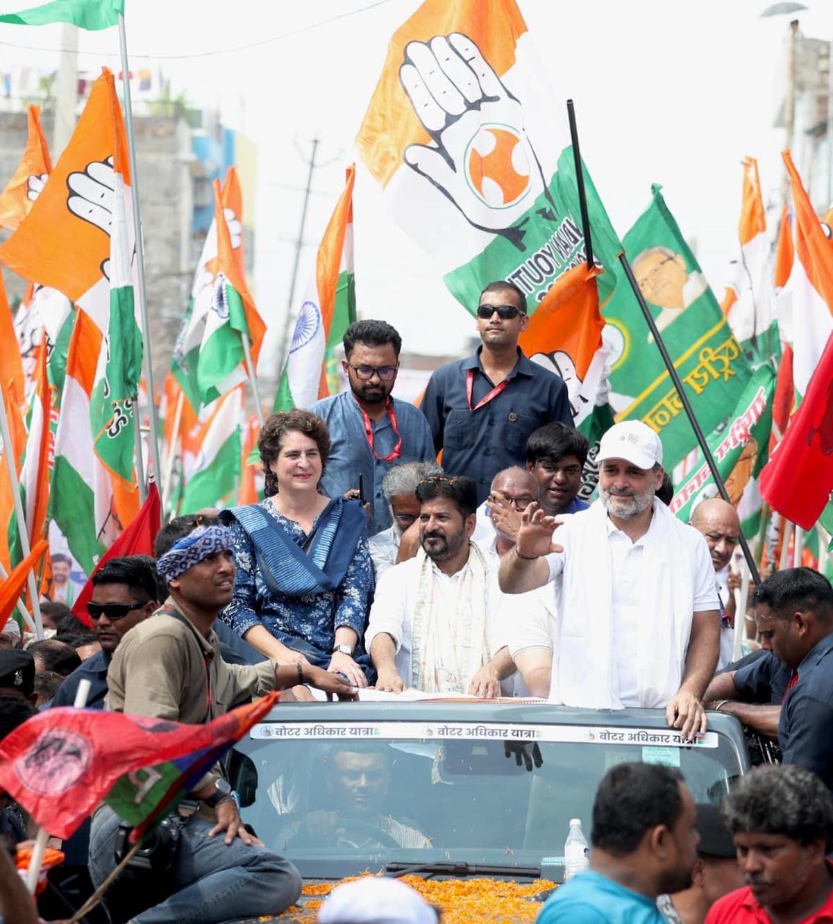 Voter Adhikar Yatra: Telangana CM Revanth Reddy joins Rahul Gandhi’s ...