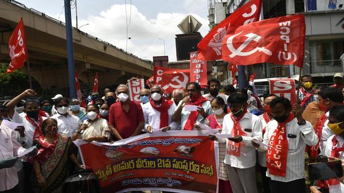 Left parties mourn Basheerbagh firing victims - The Hindu