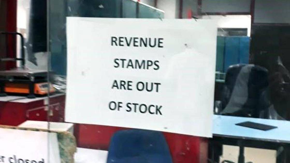 Revenue stamp shortage at post offices puts people in a fix - The Hindu