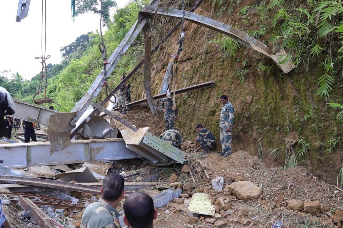 18 killed as an under-construction railway bridge collapses in Mizoram - The Hindu