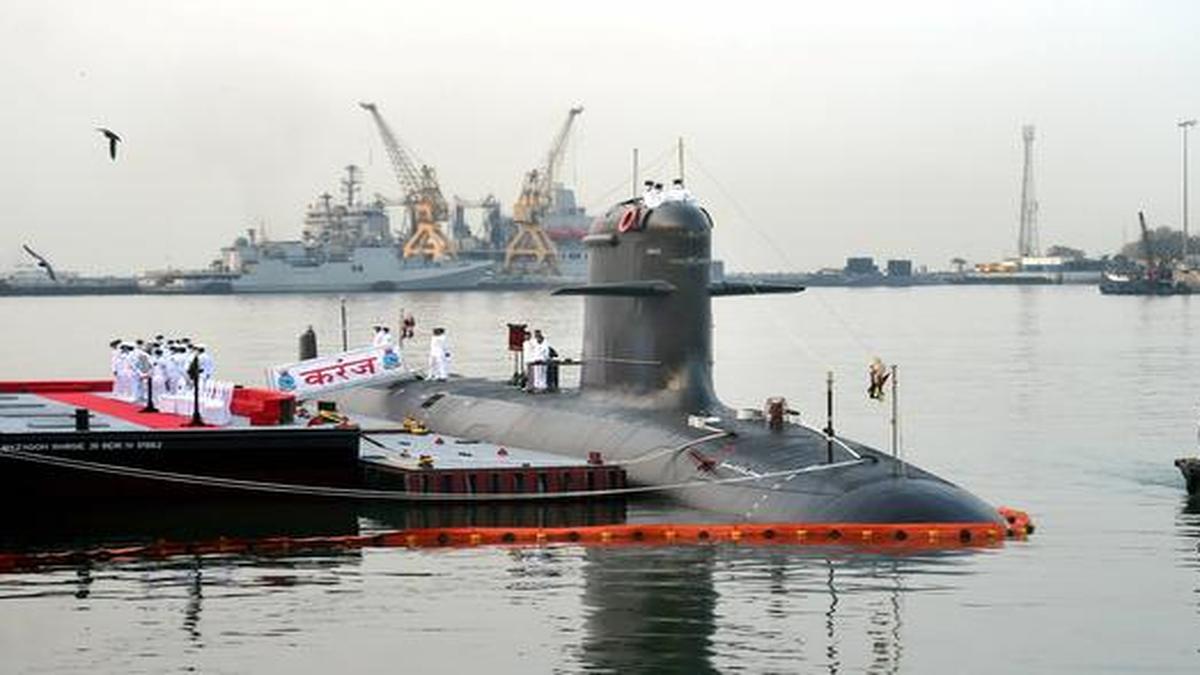 Navy inducts third Scorpene submarine Karanj - The Hindu