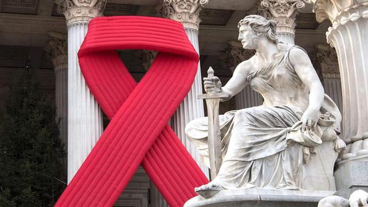 Red ribbon and the message - The Hindu