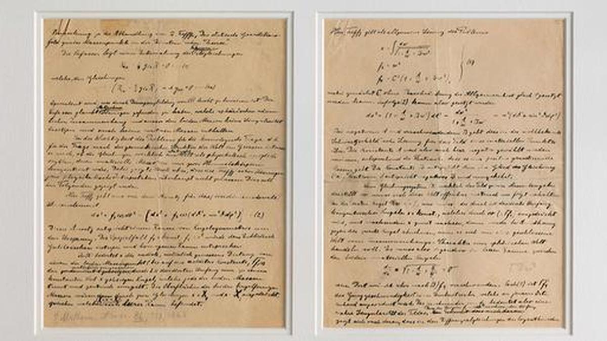 Einstein’s relativity document gifted to Nobel museum - The Hindu