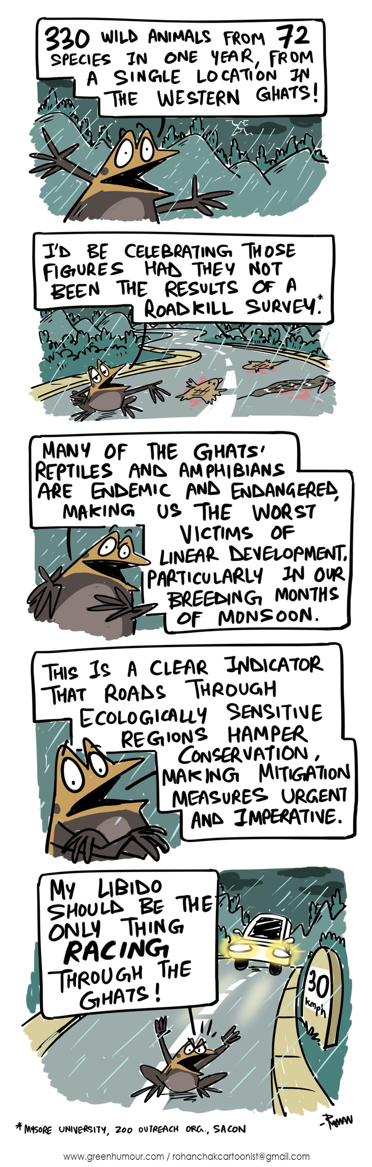 Western Ghats and wildlife roadkill | Green Humour by Rohan Chakravarty ...