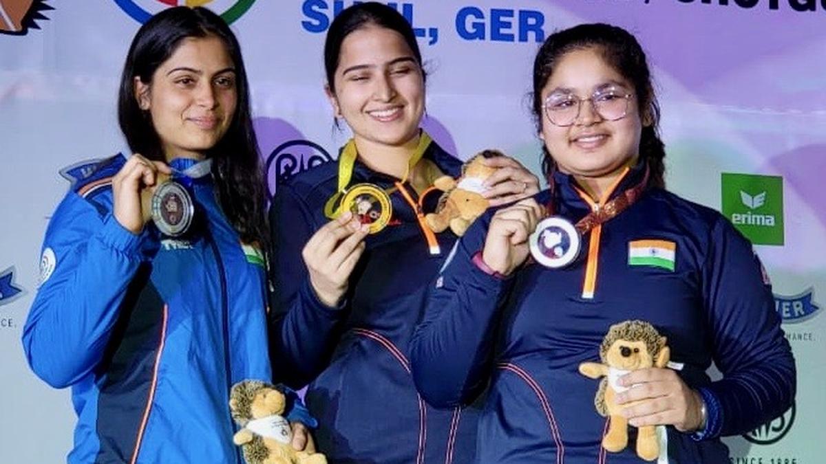 Rhythm Sangwan wins sports pistol gold - The Hindu