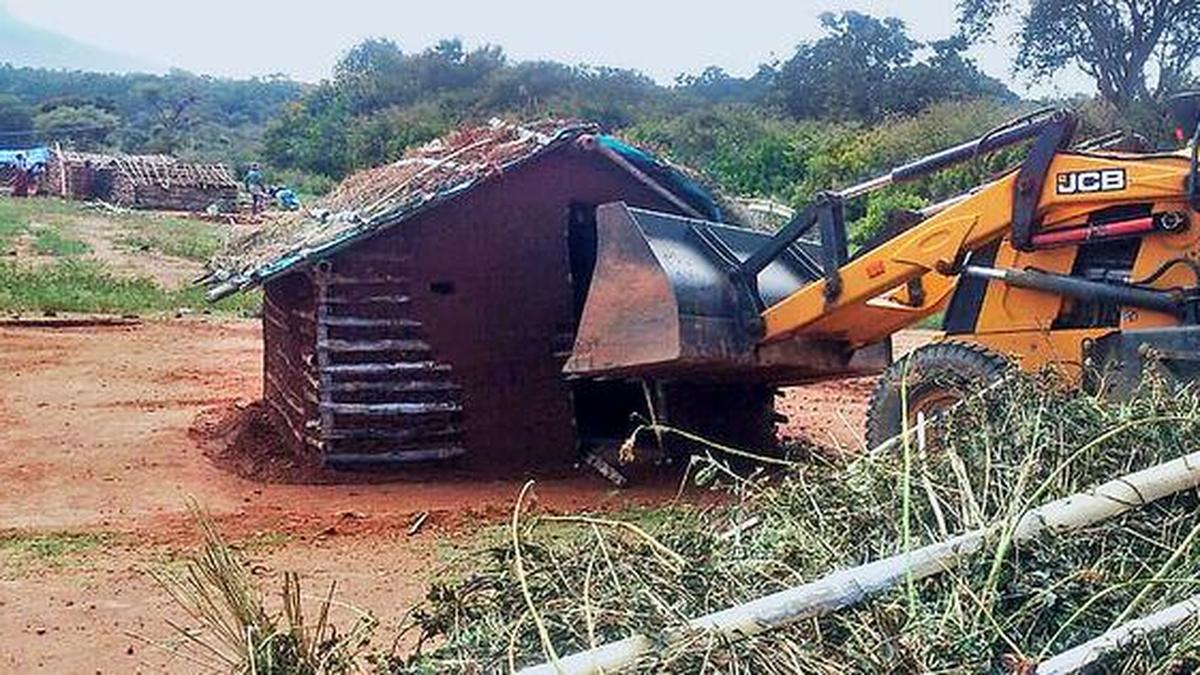 Tribal people evicted from land, houses demolished - The Hindu