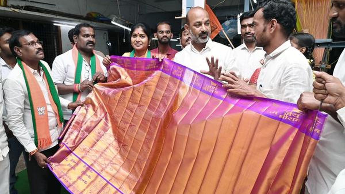 Sircilla weaver crafts silk saree with replica of Ram temple in Ayodhya ...